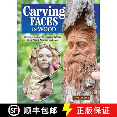 【3-4周达】Carving Faces in Wood: Beginner's Guide to Creating Lifelike Eyes, Noses, Mouths, and Hair [9781497104204]