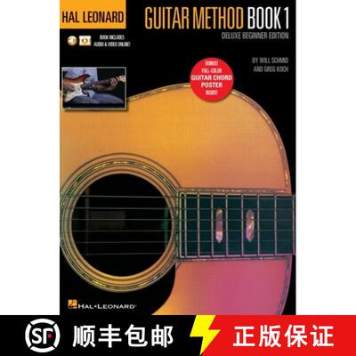【3-4周达】Hal Leonard Guitar Method Book 1 Deluxe Beginner Edition Guitar Lesson Book with Online Au... [9781495056598]