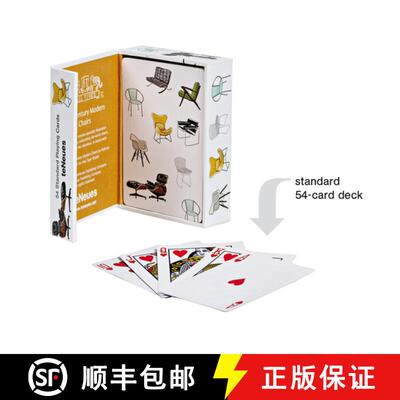 【3-4周达】Teneues - Playing Cards: Mid-Century Modern Chairs, 54 Cards, Embossed Full Color, Magnet ... [9781623258504]