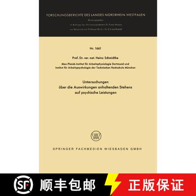 【3-4周达】Untersuchungen UEber Die Auswirkungen Anhaltenden Stehens Auf Psychische Leistungen [9783663065456]