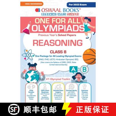 【3-4周达】Oswaal One For All Olympiad Previous Years' Solved Papers, Class-8 Reasoning Book (For 202... [9789356345300]