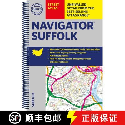 【3-4周达】Philip's Navigator Street Atlas Suffolk [9781849076357]