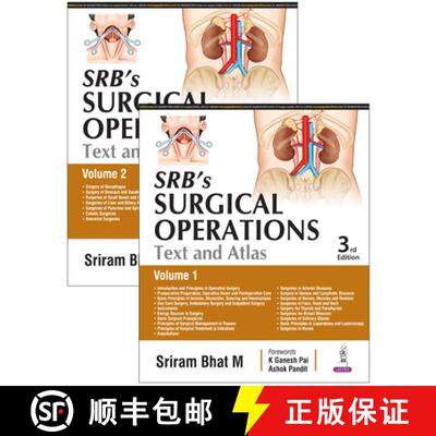 【3-4周达】精装 SRB's Surgical Operations: Text and Atlas : Two Volume Set [9789356969568]