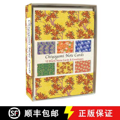 【3-4周达】Chiyogami Note Cards: 12 Blank Note Cards & Envelopes (4 X 6 Inch Cards in a Box) [9780804851558]