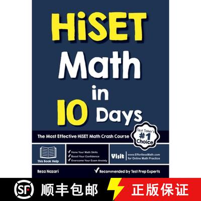 【3-4周达】HiSET Math in 10 Days: The Most Effective HiSET Math Crash Course [9781646122981]