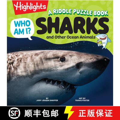 【3-4周达】精装 Who Am I? Sharks and Other Ocean Animals: Shark Book with Riddles, Fun Facts for Kids... [9781639623600]