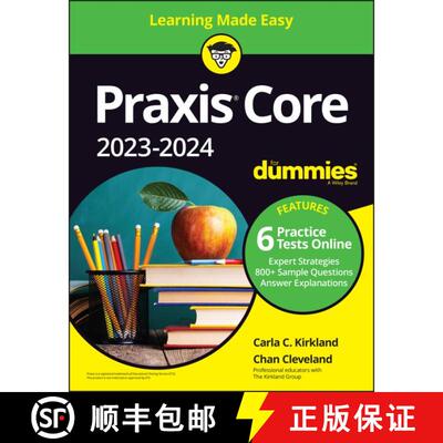 【3-4周达】Praxis Core 2023-2024 For Dummies with Online Prac tice [9781119888178]
