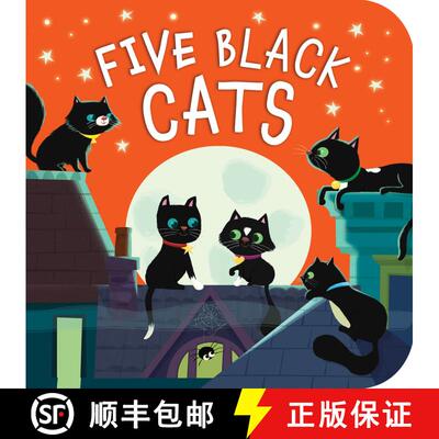 【3-4周达】Five Black Cats: A Counting Halloween Book for Kids and Toddlers [9781589252394]