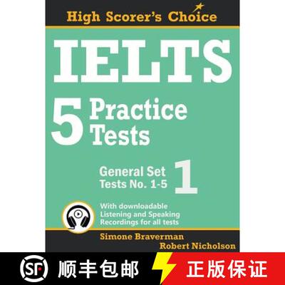 【3-4周达】IELTS 5 Practice Tests, General Set 1: Tests No. 1-5 [9780987300935]