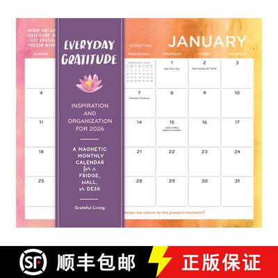 【3-4周达】Everyday Gratitude Magnetic Wall Calendar 2026: A Magnetic Monthly Calendar for a Fridge, ... [9781523532926]