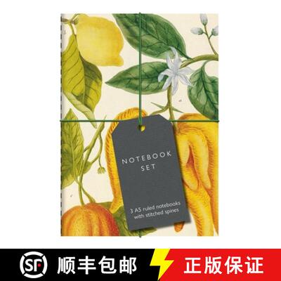 【3-4周达】精装 Botanical Art Notebook Set - Lemon, Chillis and Apples: 3 A5 Ruled Notebooks with Sti... [9781851245697]