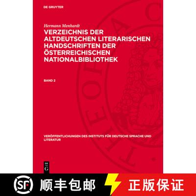 【3-4周达】精装 Hermann Menhardt: Verzeichnis Der Altdeutschen Literarischen Handschriften Der Öster... [9783112749982]