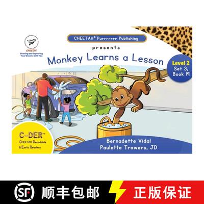 【3-4周达】C-DER (CHEETAH Decodable Early Readers, Set 3, Book 19, Monkey Learns A Lesson [9798330330782]