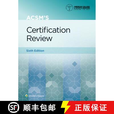 【3-4周达】ACSM's Certification Review 6e Lippincott Connect Print Book and Digital Access Card Package [9781975229672]