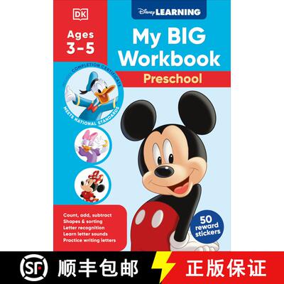 【3-4周达】Disney Learning Big Workbook Preschool: Math & English Workbook for Kids Aged 3-5, Curricu... [9798217128266]