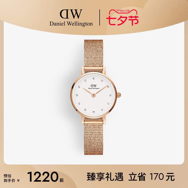 DW手表女 PETITE系列星辰流金表水晶镶钻女士腕表送礼 28MM