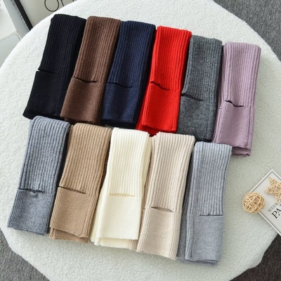 秋冬坑条针织袜套 多色显瘦保暖堆堆袜 百搭外穿踩脚/连脚小腿袜