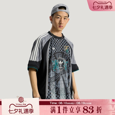 adidas阿迪达斯三叶草男子运动休闲短袖T恤球衣风宽松上衣KY2162