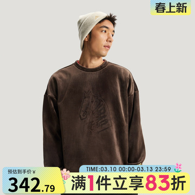 adidas阿迪达斯男子运动训练休闲绒面针织圆领套头衫卫衣KE4067