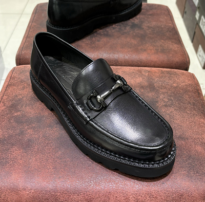 Goodman增高4厘米乐福鞋男真皮牛皮高端一脚蹬商务休闲男年轻人