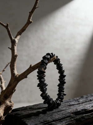 Mist Beads/火山玻璃石黑曜石随形手串暗黑复古ins风轻奢小众手链