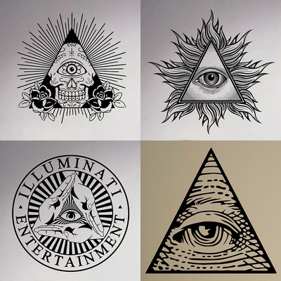 全视之眼贴画美式复古纹身贴纸