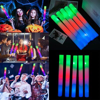 30Pcs RGB LED Glow Foam Stick Bulk Colorful LED Glow Sticks