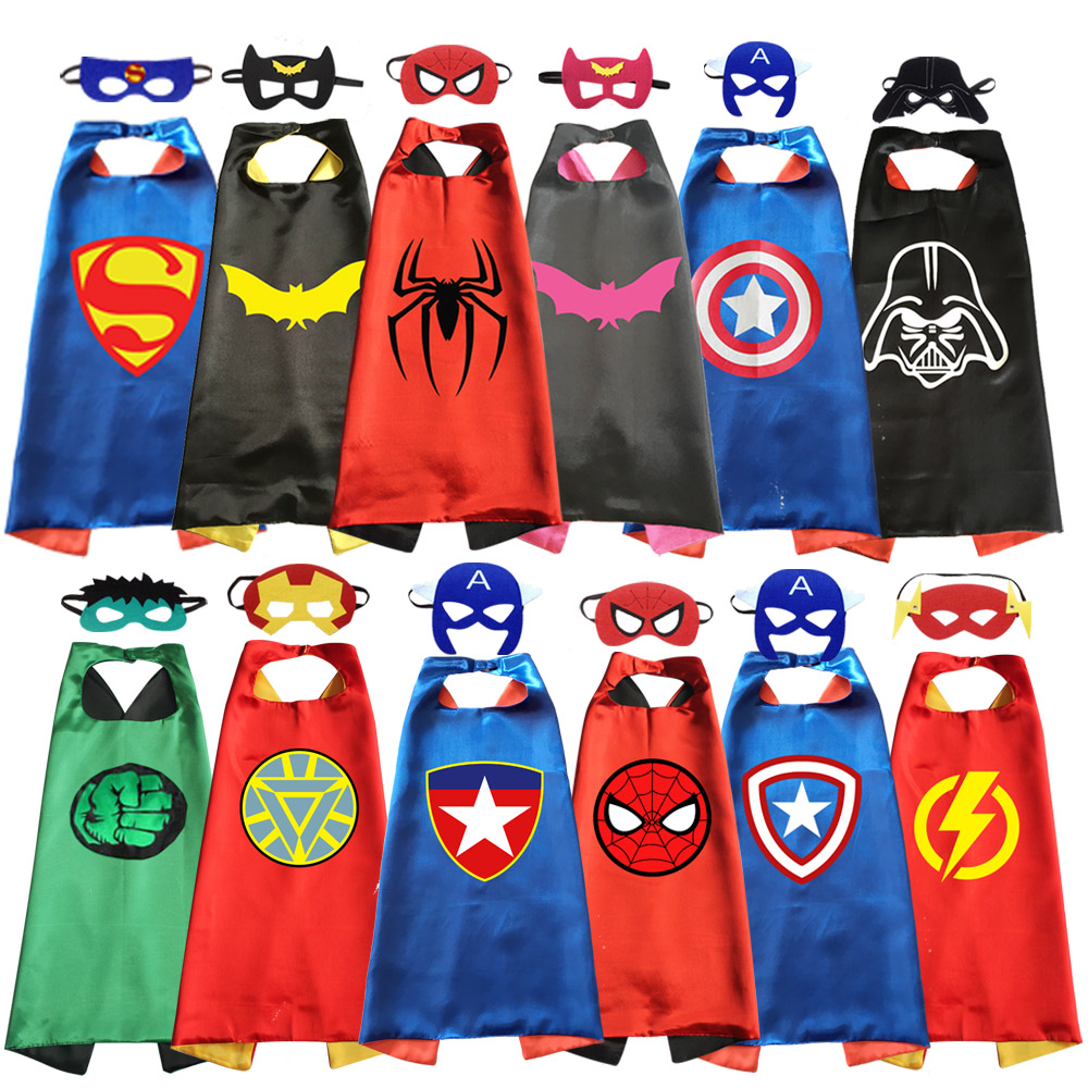 Superhero Capes Kids Birthday Party Halloween Costume Spider_虎窝淘