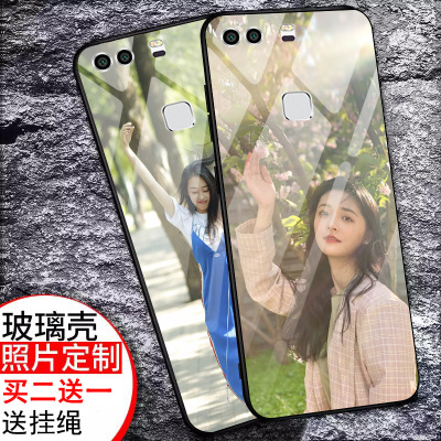 适用于华为p9手机壳p9玻璃镜面EVA AL00女款可爱绿色个性保护套硬潮新外网红ins风创意卡通简约少女清新时尚