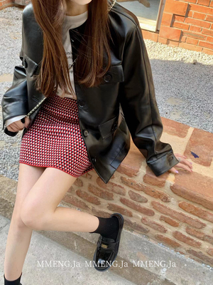 MMENGJA短裙针织通勤简约半身裙