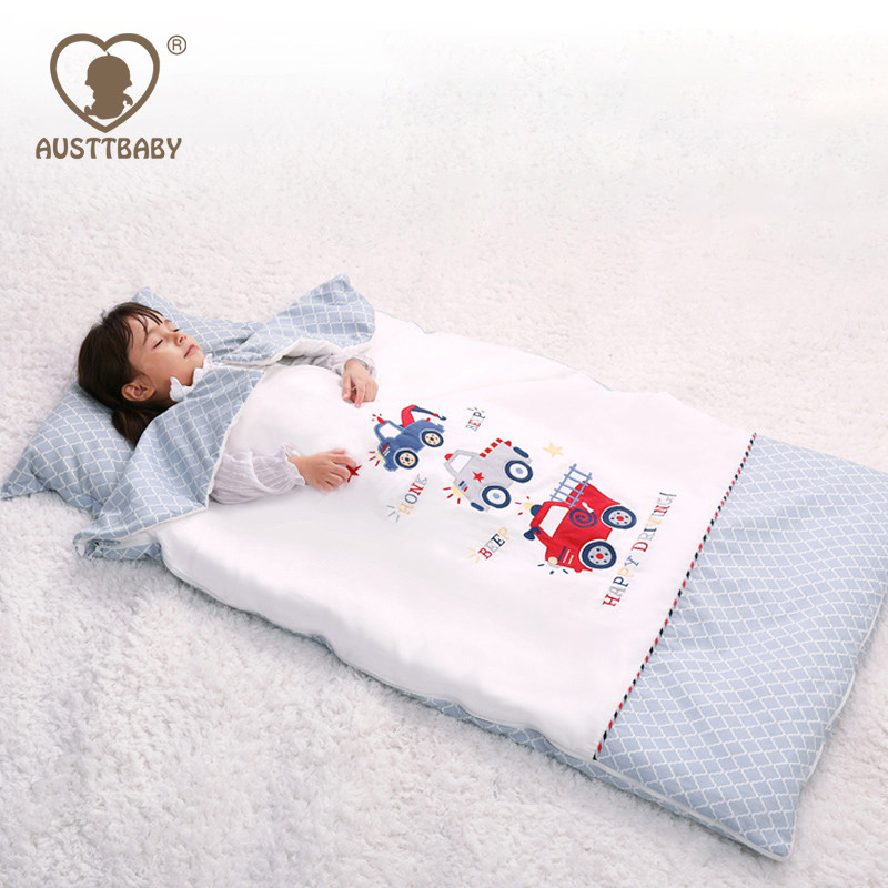 AUSTTBABY婴儿睡袋儿童防踢被冬四季通用加厚宝宝棉花中大童被子
