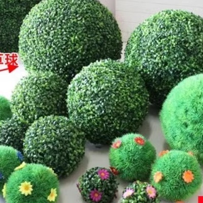 仿真草球吊挂装饰米兰软装中庭挂