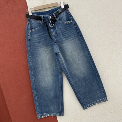 2026春款欧货HYFS JEANS红提子66155牛仔裤女显瘦九分弯刀裤缩脚