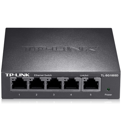 普联 TP-LINK TL-SG1005D 5口全千兆交换机 网络监控分流 器五孔交换器 集线器 千兆分线器 即插即用 钢壳