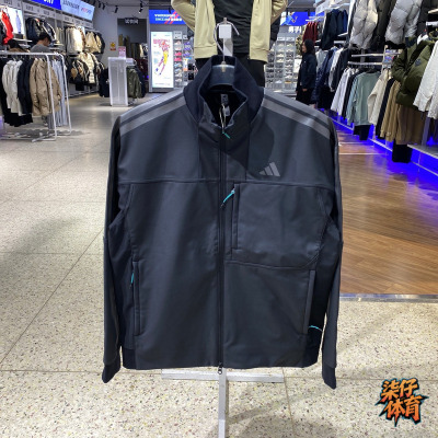 阿迪达斯男防风加绒保暖立领夹克