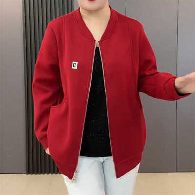 长袖拉链遮肉口袋开衫外套气质