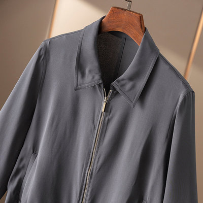 极简重磅真丝双乔长袖衬衫外套