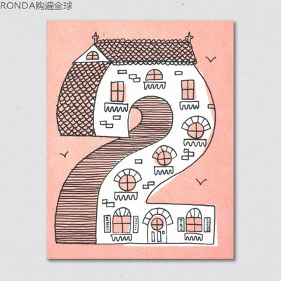 英国进口Lisa Jones Studio儿童启蒙认知学习小卡片带信封2号房间