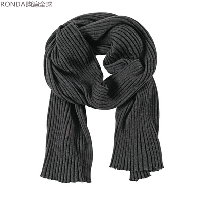 美利奴羊毛两用75cm灰色围巾披肩