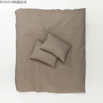 瑞士ZIGZAG ZURICH埃及棉纯棉欧式简约双人床上用品四件套装 棕色