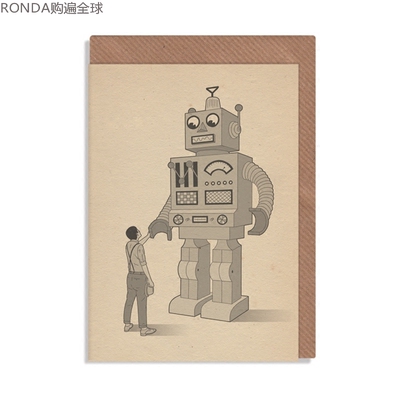 英国进口 ROBBIE PORTER A6 “第一天”小卡片创意祝福贺卡带信封