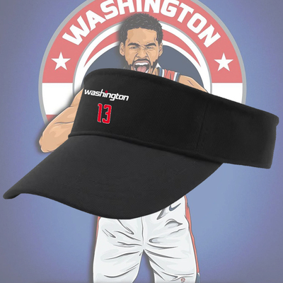 奇才普尔13号球衣印花男美式复古篮球遮阳帽宽松休闲空顶帽夏季