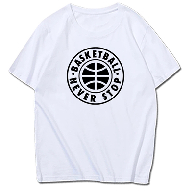 Basketball never stops篮球永不息篮球运动训练衫短袖上衣体恤衫