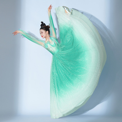 开场舞大摆裙演出服装女大裙子大型舞台舞蹈长裙大气歌伴舞演出服