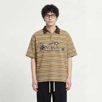 平淡日子Polo衫宽松男女短袖T恤