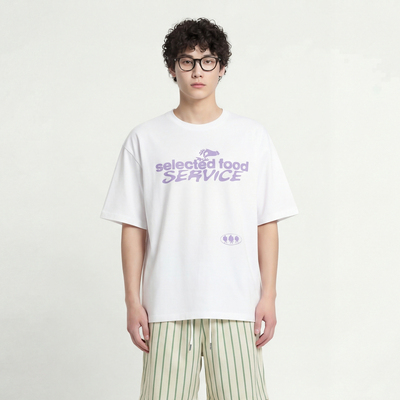 不费力气字母宽松圆领短袖T恤