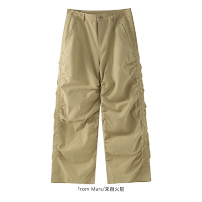 活出喜悦宽松纯色工装休闲裤