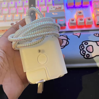 适用苹果16充电器iphone17 15 promax 30W 35W数据线缠绕绳保护套