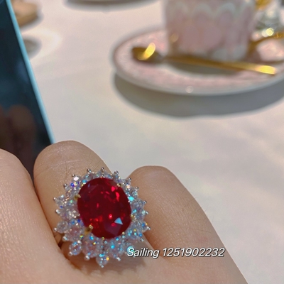 红宝石红宝石戒指欧美女