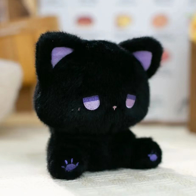 可爱emo猫呆呆毛绒玩具包包挂饰